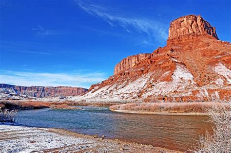Colorado River Valley Utah In Winter Stock Image Image Of Rock