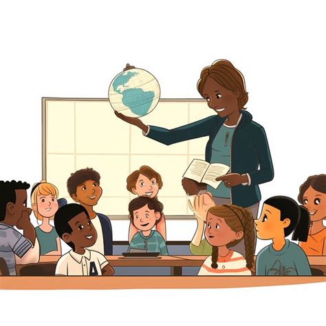 Premium Ai Image Global Classroom Adventures A Teacher Journey With