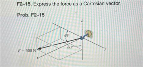 Solved F Express The Force As A Cartesian Vector Prob Chegg Com