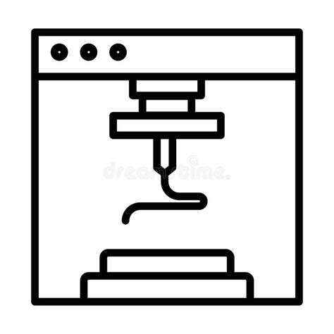 3d Printer Icon For Additive Manufacturing Rapid Prototyping And Industrial Design