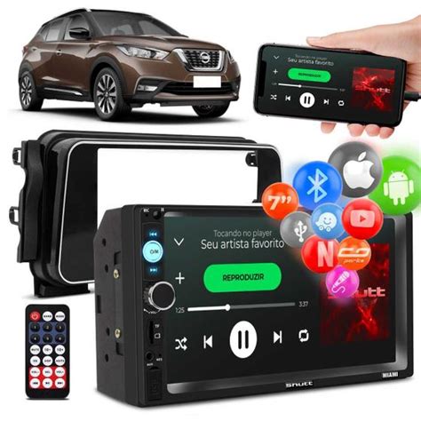 Central Multimídia Nissan Kicks 2017 A 2020 E Pcd 2 Din 7 Bt Espelhamento Android Ios Shutt