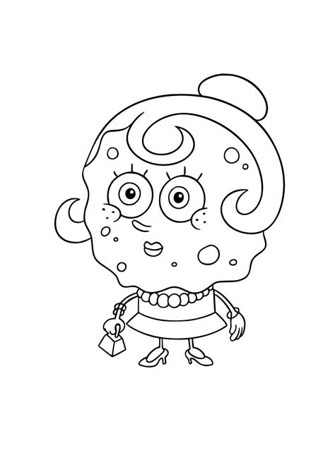 Gambar Mewarnai Ibu Spongebob Ayo Mewarnai