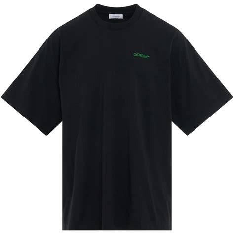 Off White Moon Tab Oversized Fit Black T Shirt