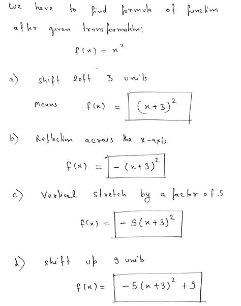Solved 4 Let F X X2 Find A Formula For A Function Whose Graph