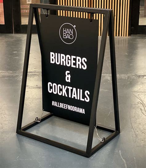The Soho Black A Board Sign Metal A Frame With Swinging Panel