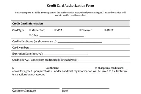 Payment Authorization Form Template Free Payment Plan Authorization