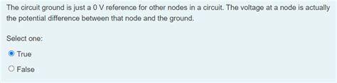 Solved The Circuit Ground Is Just A V Reference For Other Chegg