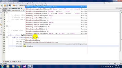 How To Split String In Java Netbeans Youtube