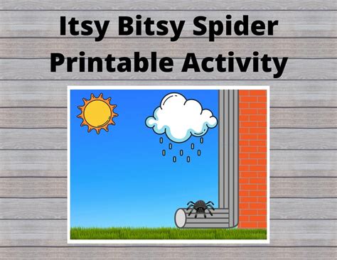 Itsy Bitsy Spider Printable Activity Nursery Rhyme Preschool Activity