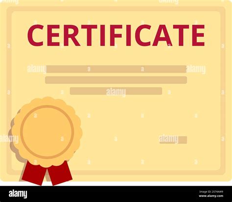 Certificate Icon Cartoon Vector T Document Modern Education