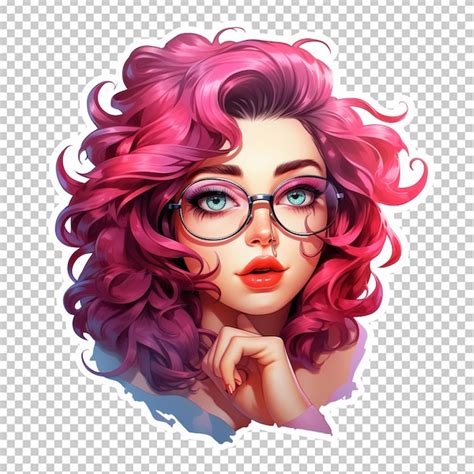Premium Psd Beautiful Girl Stickers Png