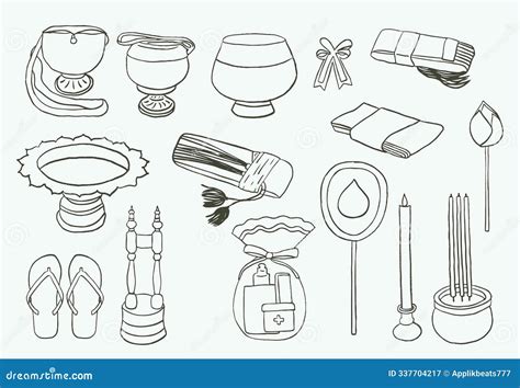 Offering Design Object For Giving Monk Stock Illustration