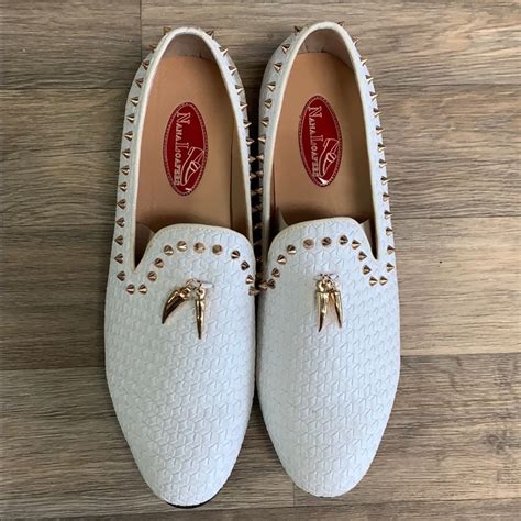 Mens Leather White Loafers Gem