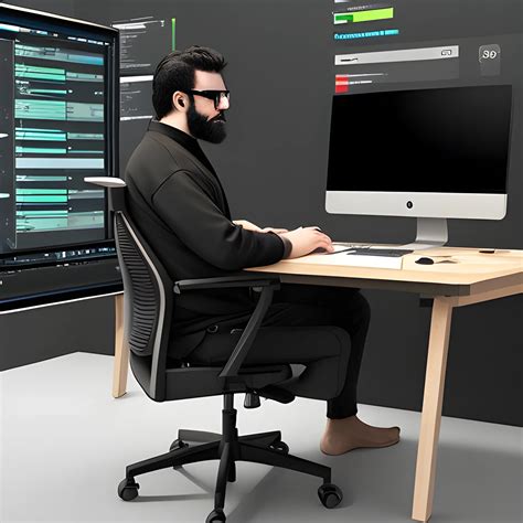 Generame Una Imagen En 3d De Un Programador Sentado En Su Silla Arthubai