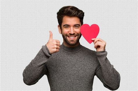 Premium Psd Young Man Celebrating Valentines Day