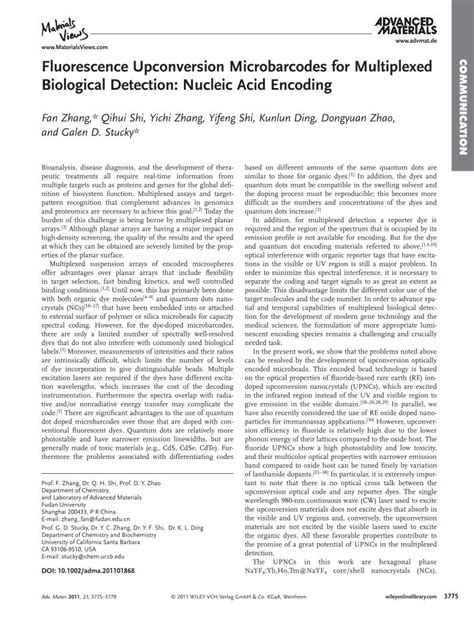 Pdf Fluorescence Upconversion Microbarcodes For Multiplexed