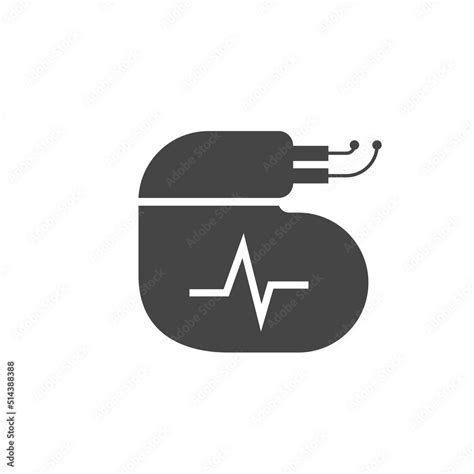 Artificial Cardiac Pacemaker Icon Flat Vector Illustration Isolated On White Background Stock
