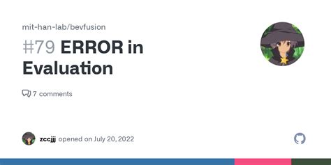 Error In Evaluation · Issue 79 · Mit Han Labbevfusion · Github