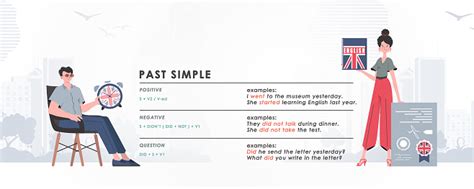 과거는 단순합니다 영어로 시제를 연구하기위한 규칙 영어 학습의 개념 트렌드 캐릭터 스타일 벡터 교사 교육 관련 직업에 대한 스톡 벡터 아트 및 기타 이미지 Istock