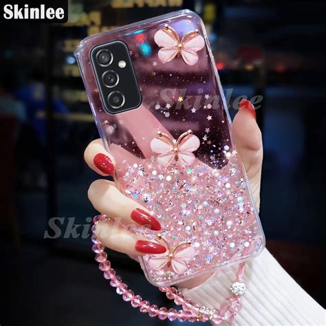 Capa De Celular Transparente Com Suporte De Borboleta Cristal Lantejoulas Brilhante Tpu Para