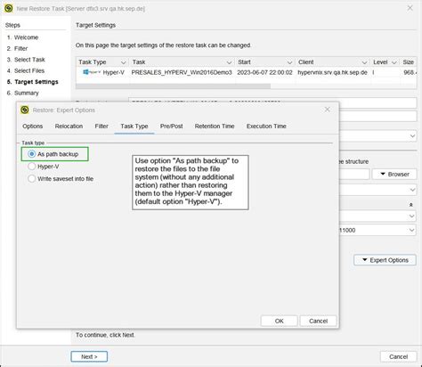 5 1 0hyper V Restore Sepsesam