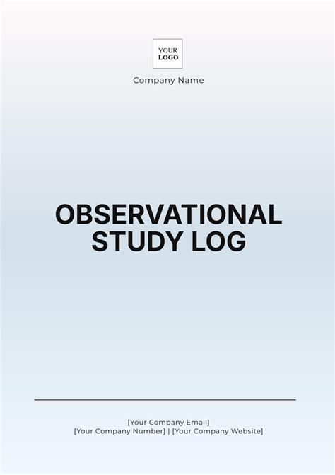 Free Observational Study Log Template To Edit Online
