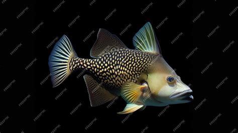 Premium Photo Triggerfish In The Solid Black Background