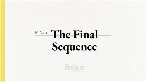 M205 The Final Sequence Youtube