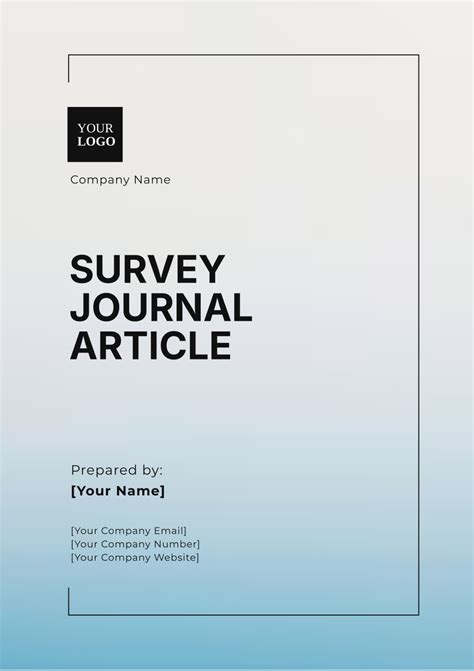 Free Survey Journal Article Template To Edit Online