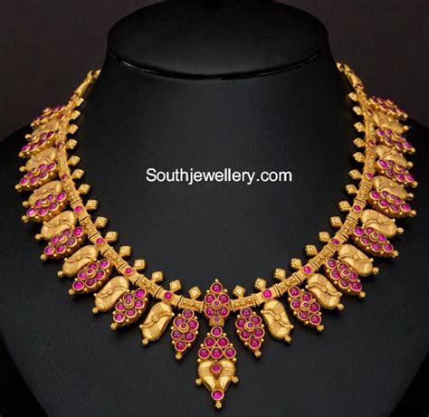 Antique Traditional Ruby Necklace Indian Jewellery Designs