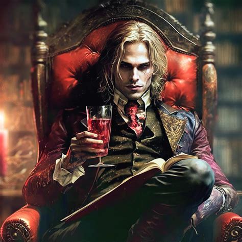 The Vampire Lestat In His Library Rmidjourney