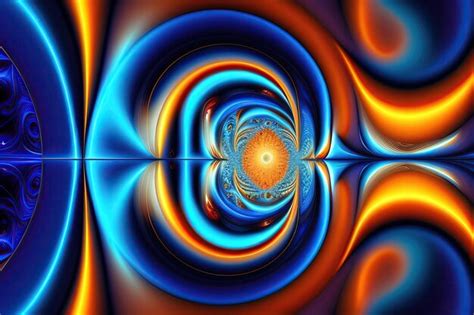 Premium Ai Image Bright Blue Energy Fractal Flow