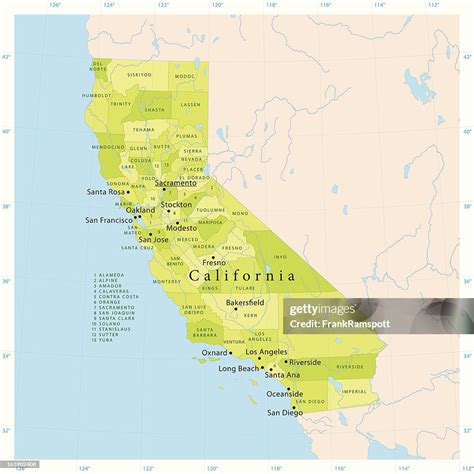 California Vector Map High Res Vector Graphic Getty Images