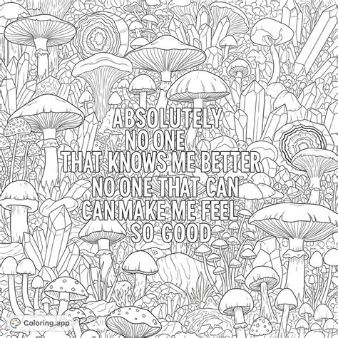 Mushroom Crystal Affirmation Coloring App