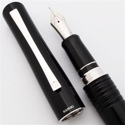 Namiki Bamboo Fountain Pen Black Resin Rhodium Plated Trim Medium