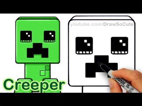 How To Draw A Kawaii Minecraft Creeper