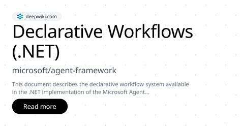 Declarative Workflows Net Microsoftagent Framework Deepwiki