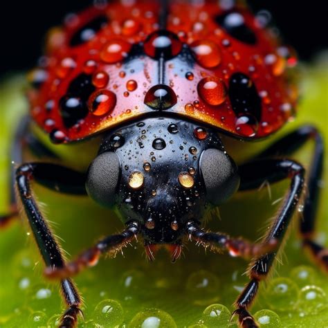 Premium Ai Image Close Up Ladybug