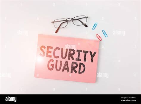 Hand Writing Sign Security Guard Business Idea Tools Used To Manage Multiple Security