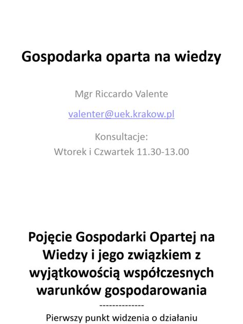 Gow 1 Cz I Pojęcie Gow Różne Stanowiska Badawcze I Cechy