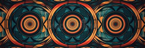 A Symmetrical Pattern Of Abstract Shapes In Complementary Colors