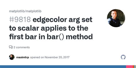Edgecolor Arg Set To Scalar Applies To The First Bar In Bar Method Issue Matplotlib