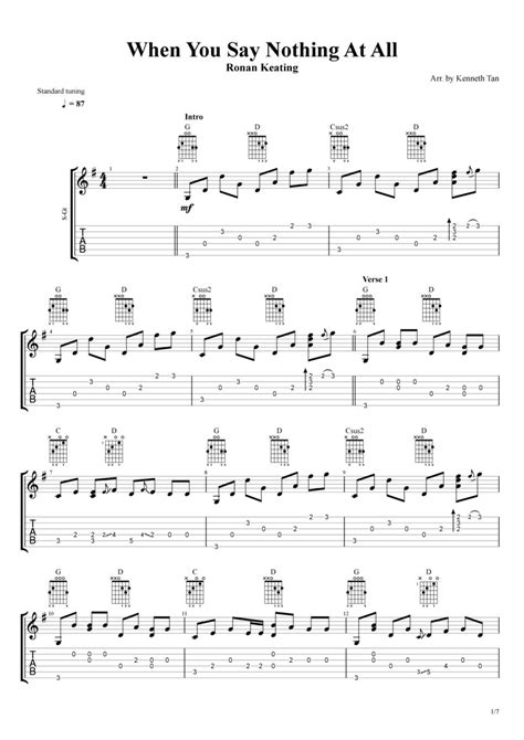 When You Say Nothing At All Ronan Keating Fingerstyle Kenneth Acoustic