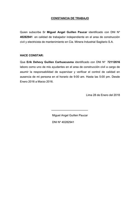 Modelo De Carta Para Solicitar Una Constancia De Trabajo Financial