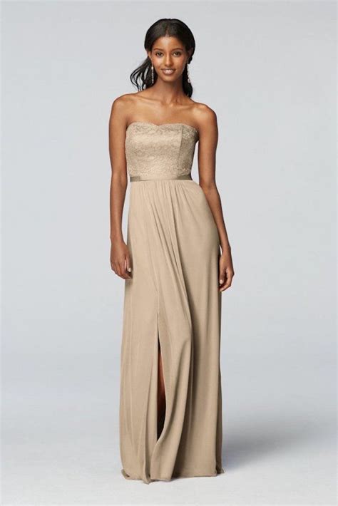 Unique Bridesmaid Dresses Strapless Lace Top Chiffon Skirt Black