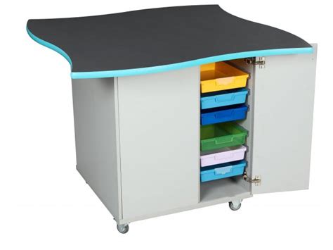 Demonstration Stem Workstation W 16 Bins Hpl Top 36h Makerspace