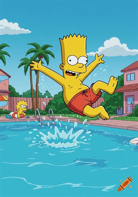 3d Render Of Lisa Simpson Skateboarding Barefoot Down A Street On Craiyon