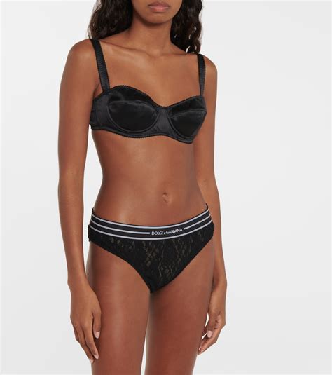 Silk Blend Satin Bra In Black Dolce Gabbana Mytheresa