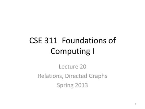 CSE 311 Foundations Of Computing I Ppt Download