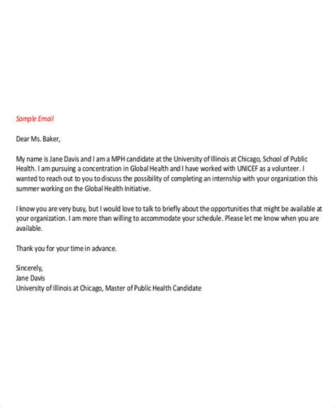 Internship Email Template